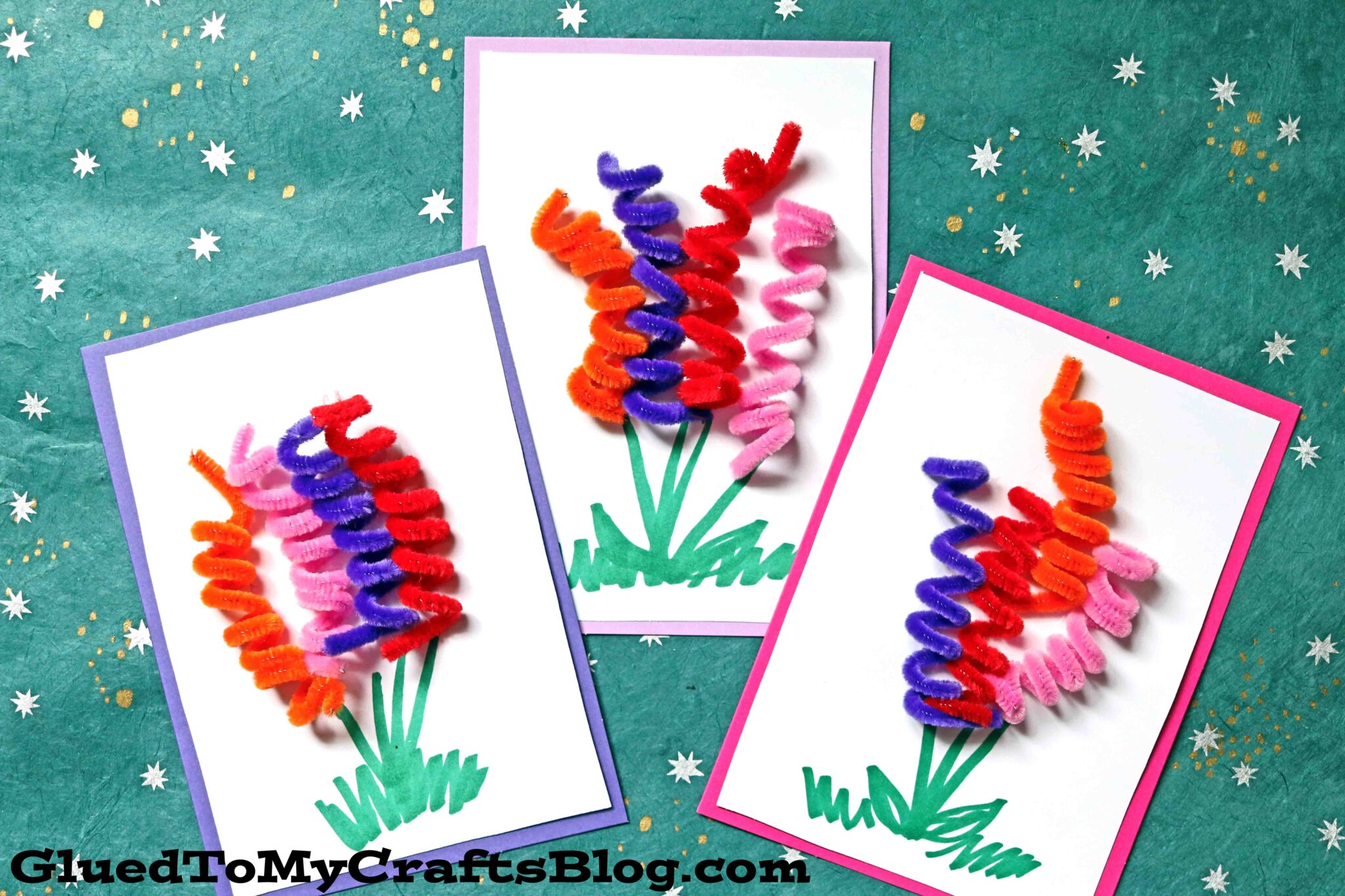 Pipe Cleaner Spring Flower Cards
