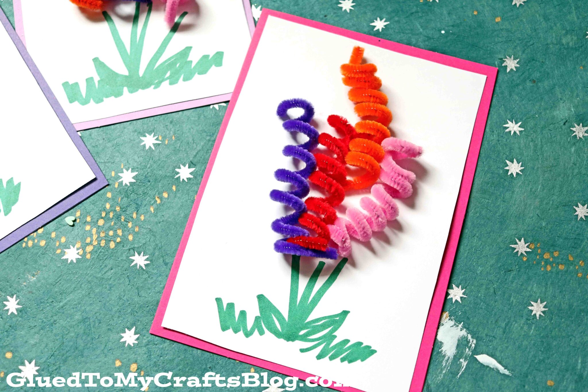 Pipe Cleaner Spring Flower Cards