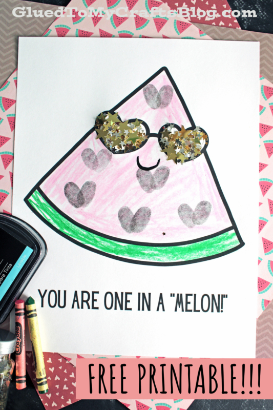 Fingerprint Watermelon Card Craft for Kids