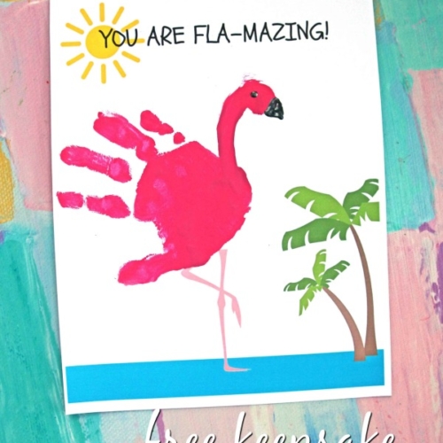 Handprint Flamingo Printable
