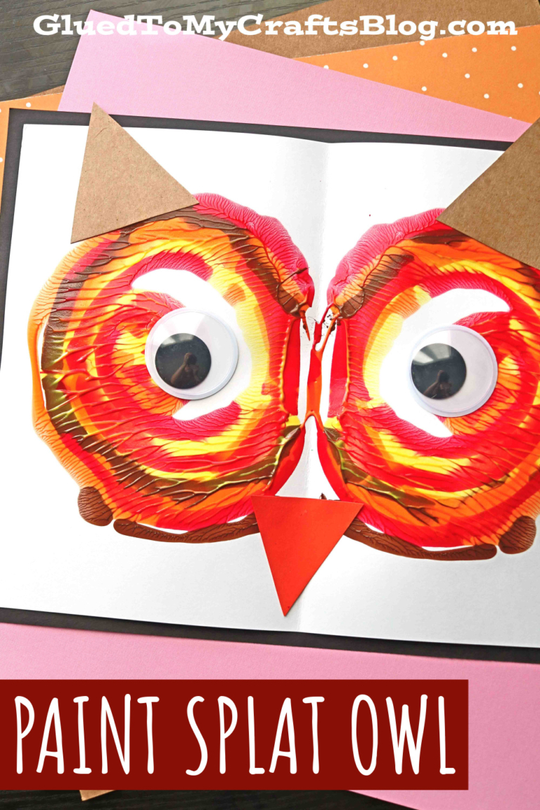 Paint Splat Owl Face Craft Idea For Kids