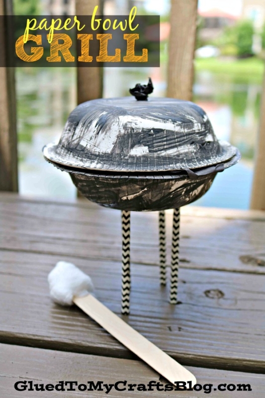 Paper Bowl Pretend Play Grill Craft