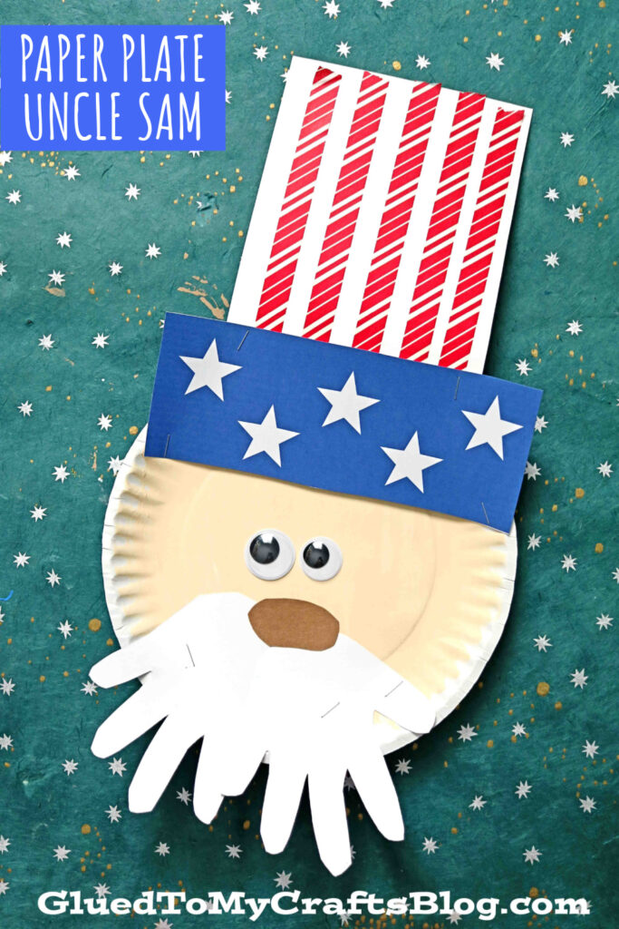 Paper Plate Uncle Sam w/Handprint Beard