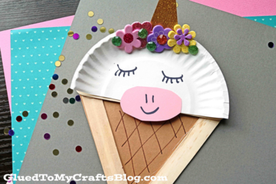 Popsicle Stick Unicorn Ice Cream Cone