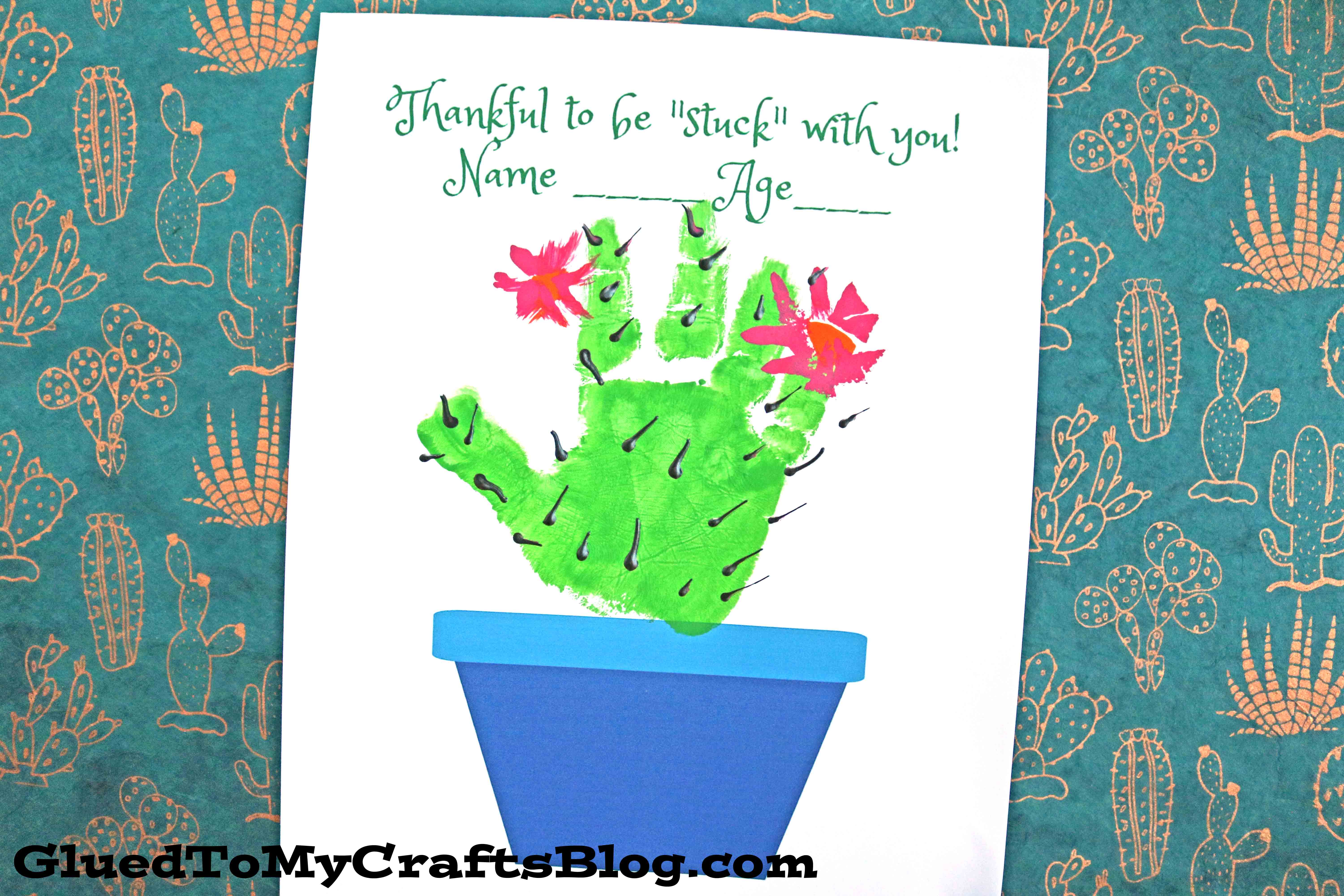 Stuck With You - Handprint Cactus Keepsake For Valentine's Day