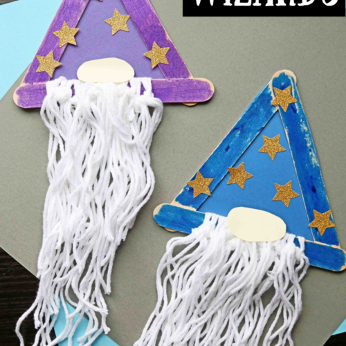 Popsicle Stick Wizard Hat w/Yarn Beard - Craft Idea