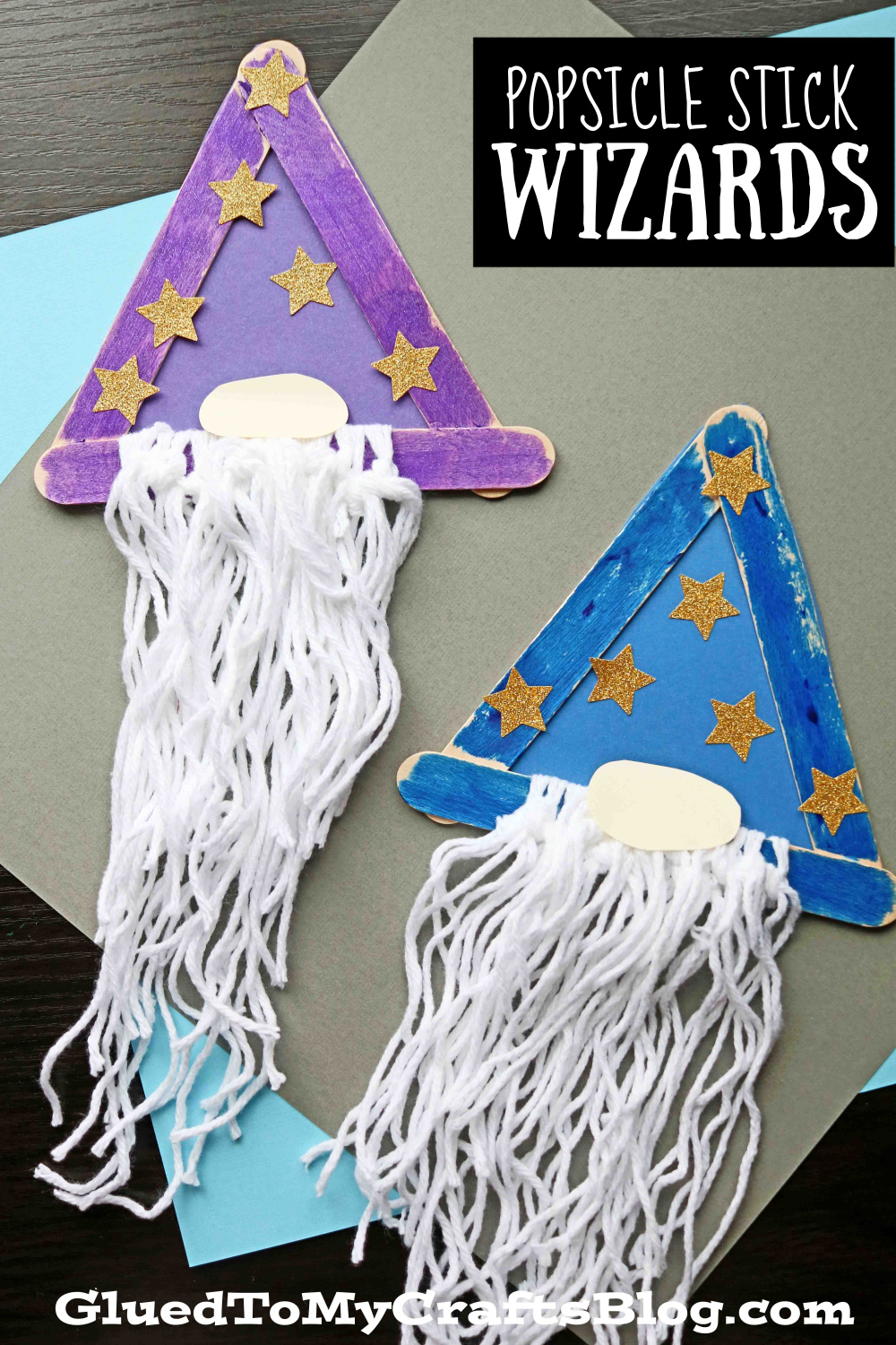 Popsicle Stick Wizard Hat W Yarn Beard