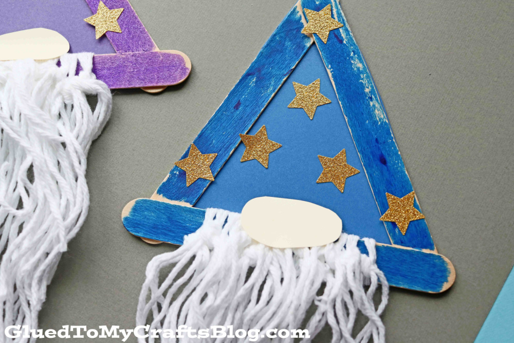 Popsicle Stick Wizard Hat w/Yarn Beard