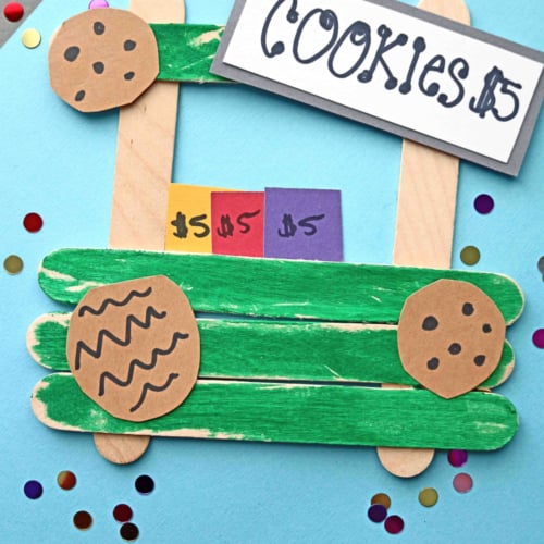 Popsicle Stick Girl Scout Cookie Booth Craft