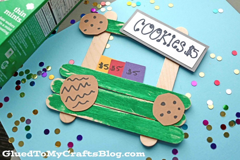 Popsicle Stick Girl Scout Cookie Booth