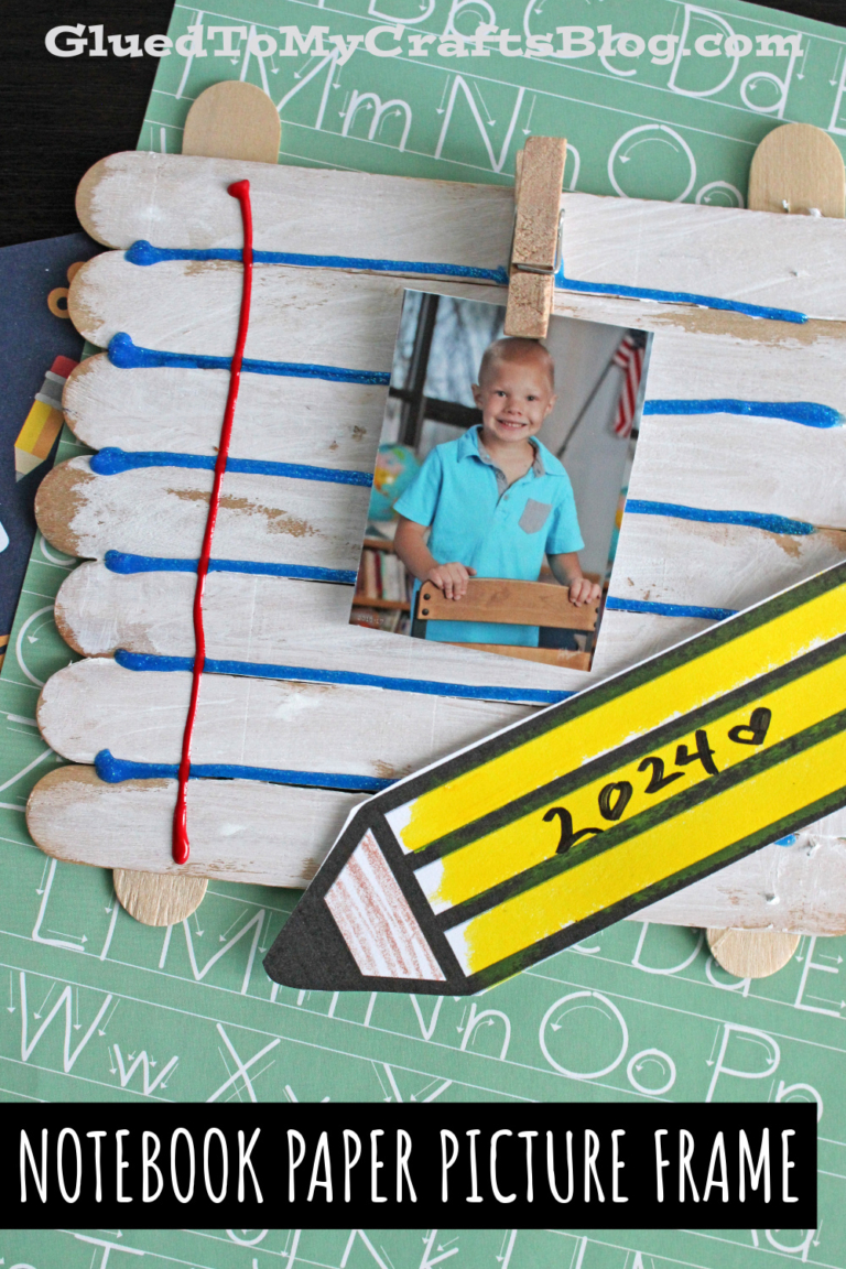 Popsicle Stick Notebook Paper Back to School Picture Frame
