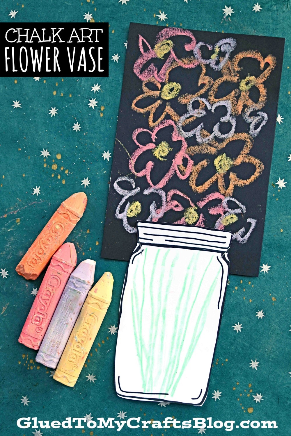 Chalk Art Flowers In Mason Jar Craft