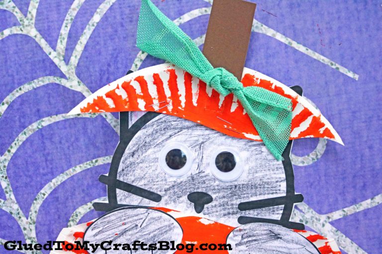 Paper Plate Black Cat In Pumpkin Craft For Halloween