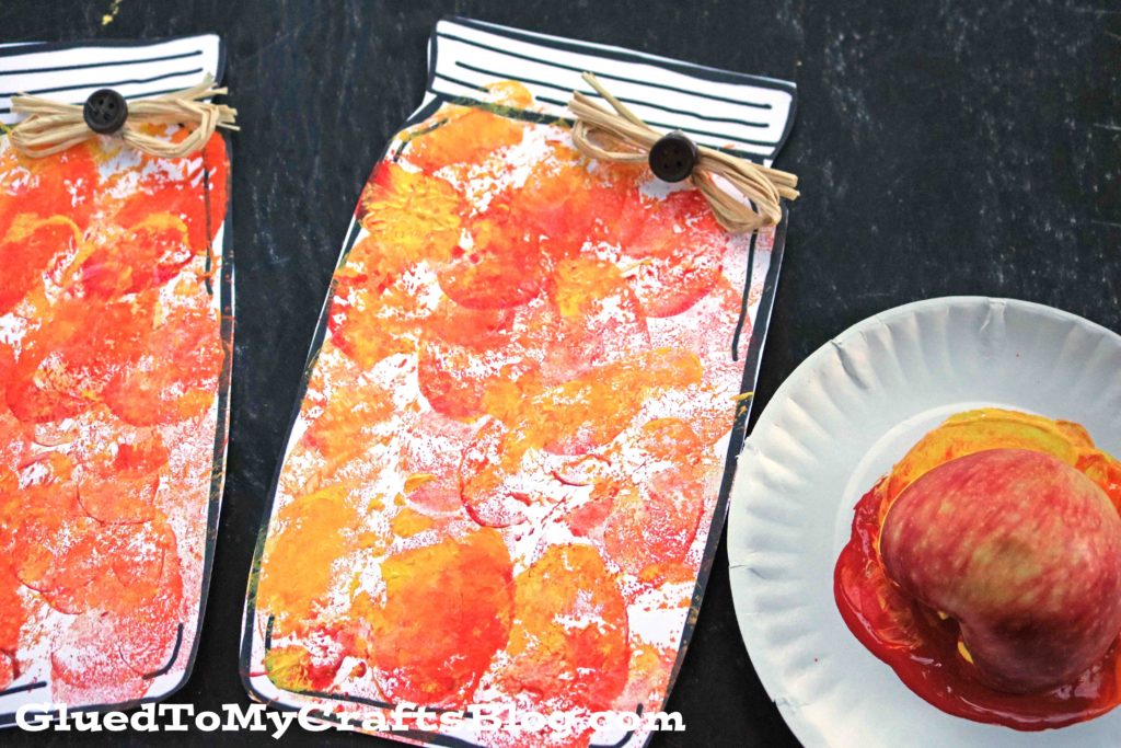 Apple Stamped Mason Jar Jam Craft
