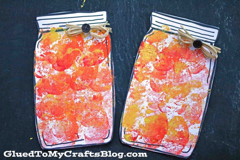 Apple Stamped Mason Jar Jam Craft Idea For Kids