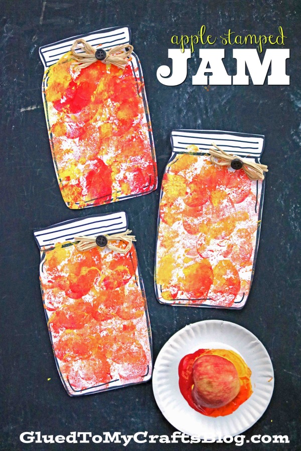 Apple Stamped Mason Jar Jam Craft