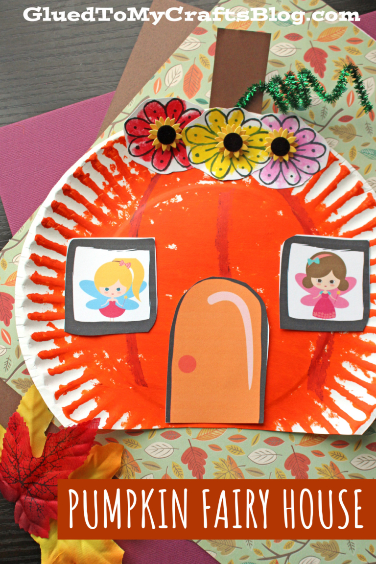 Paper Plate Pumpkin Fairy House Craft