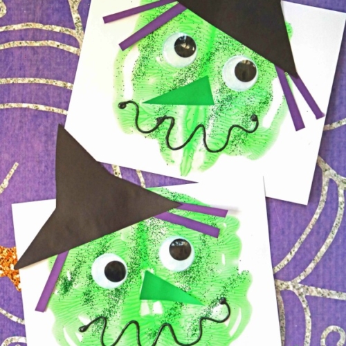 Paint Splat Witch Face Craft Idea For Halloween