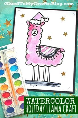 Watercolor Holiday Llama Craft