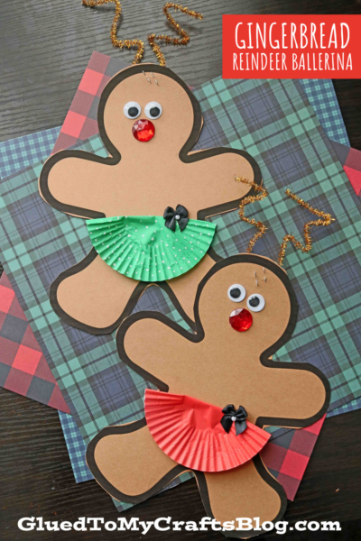 Gingerbread Reindeer Ballerina Craft Idea