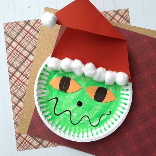 Paper Plate Grinch Craft