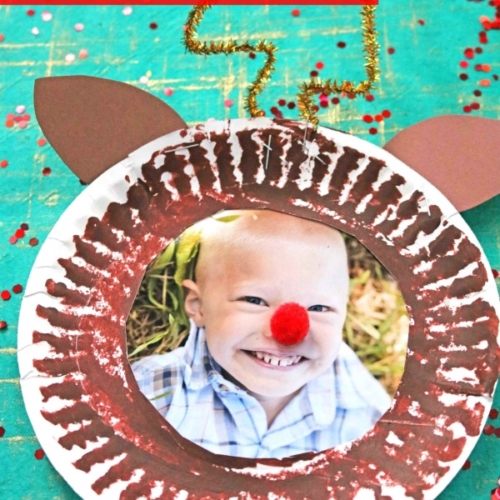 Paper Plate Reindeer Picture Frame Craft Idea