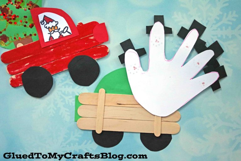 Popsicle Stick Christmas Truck Craft Idea For Kids