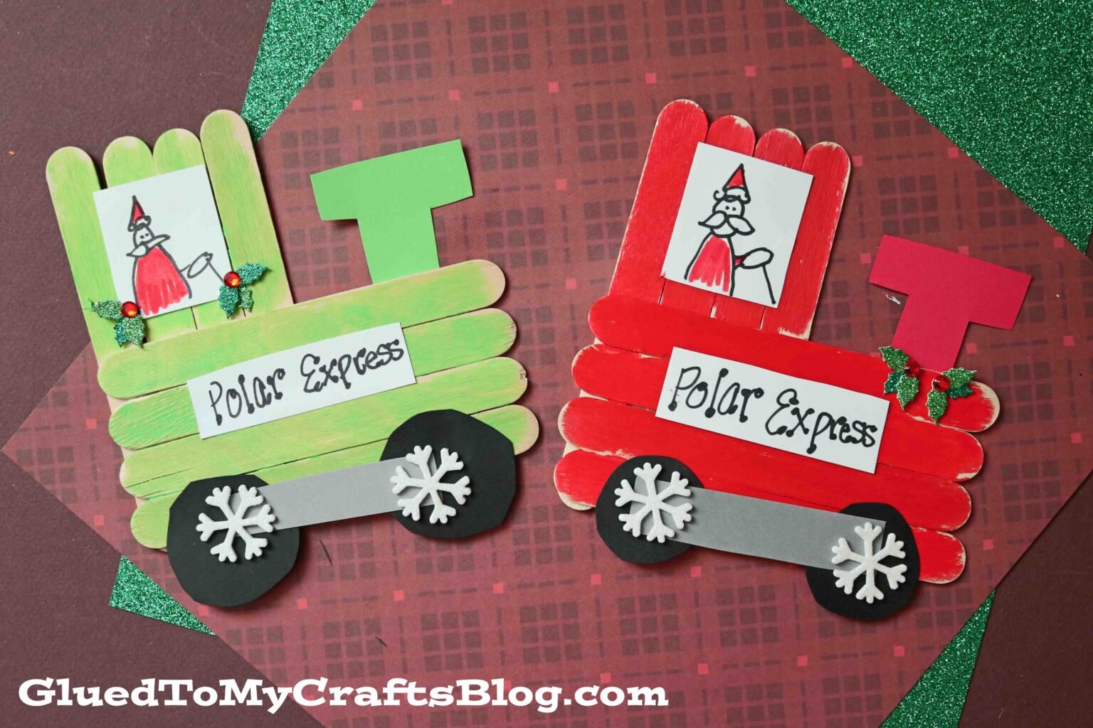 Popsicle Stick Christmas Train Craft Idea