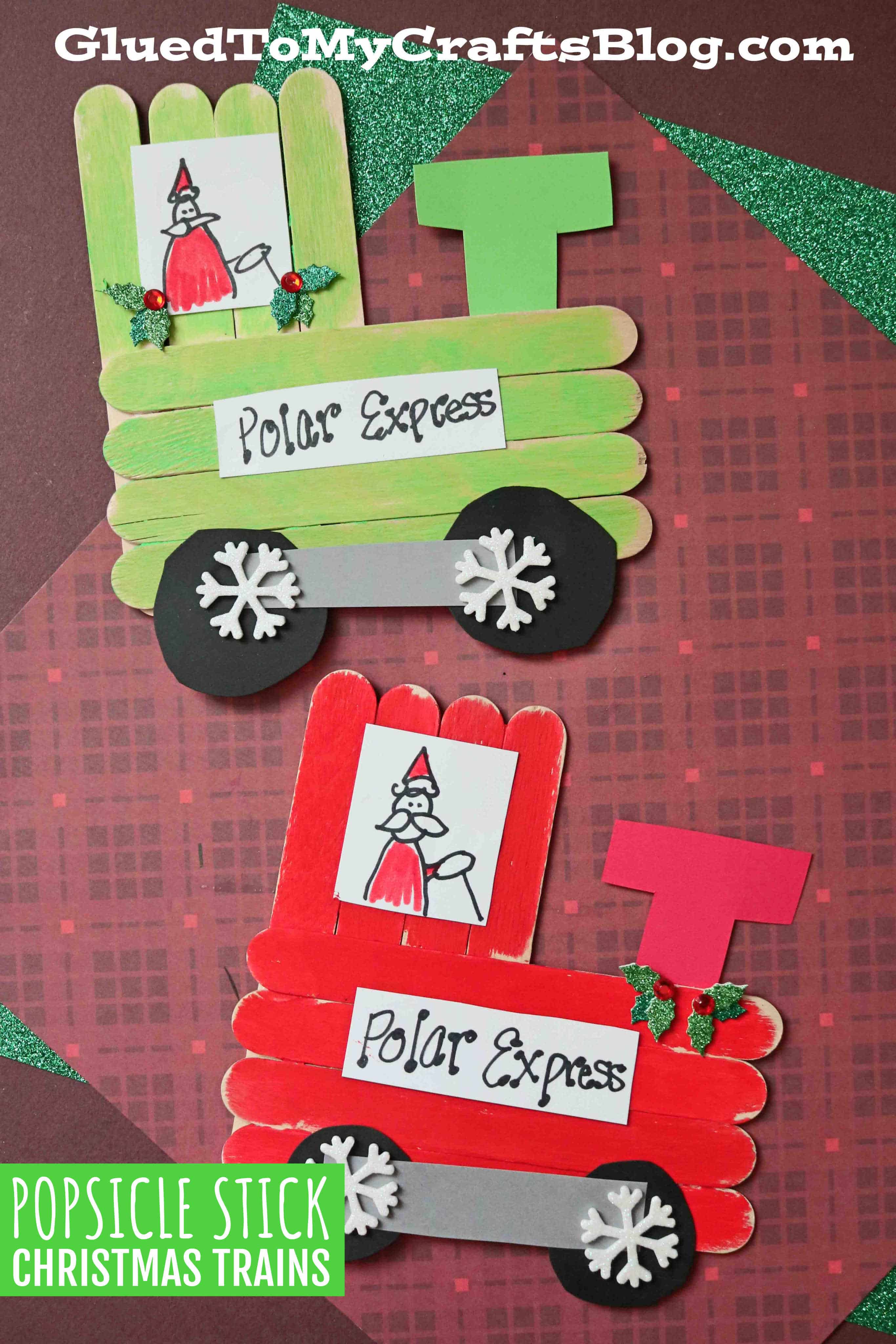 Popsicle Stick Christmas Train Craft Idea