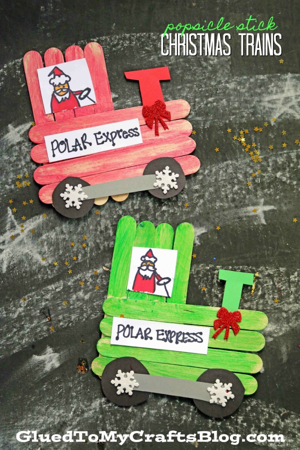 Popsicle Stick Christmas Trains