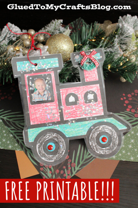 Christmas Train Picture Frame Keepsake Ornament