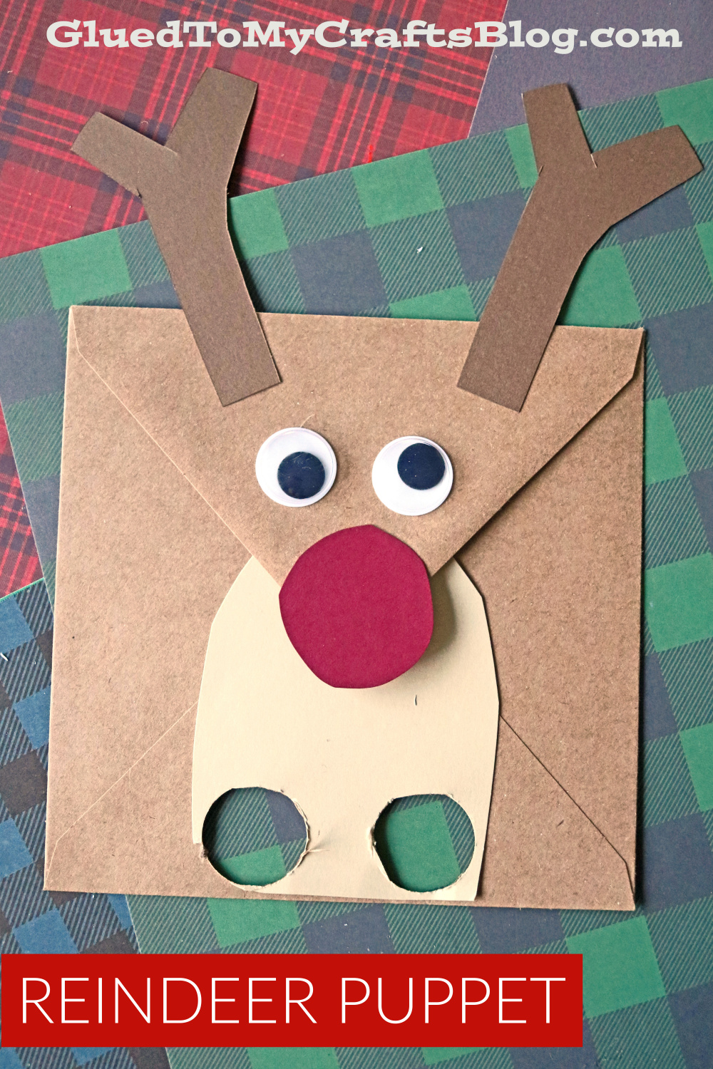 Paper Reindeer Envelope Puppet Craft Idea
