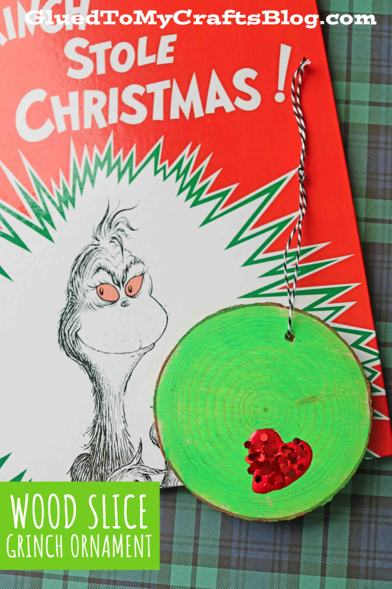 Wood Slice Grinch Ornament Craft Idea For Christmas