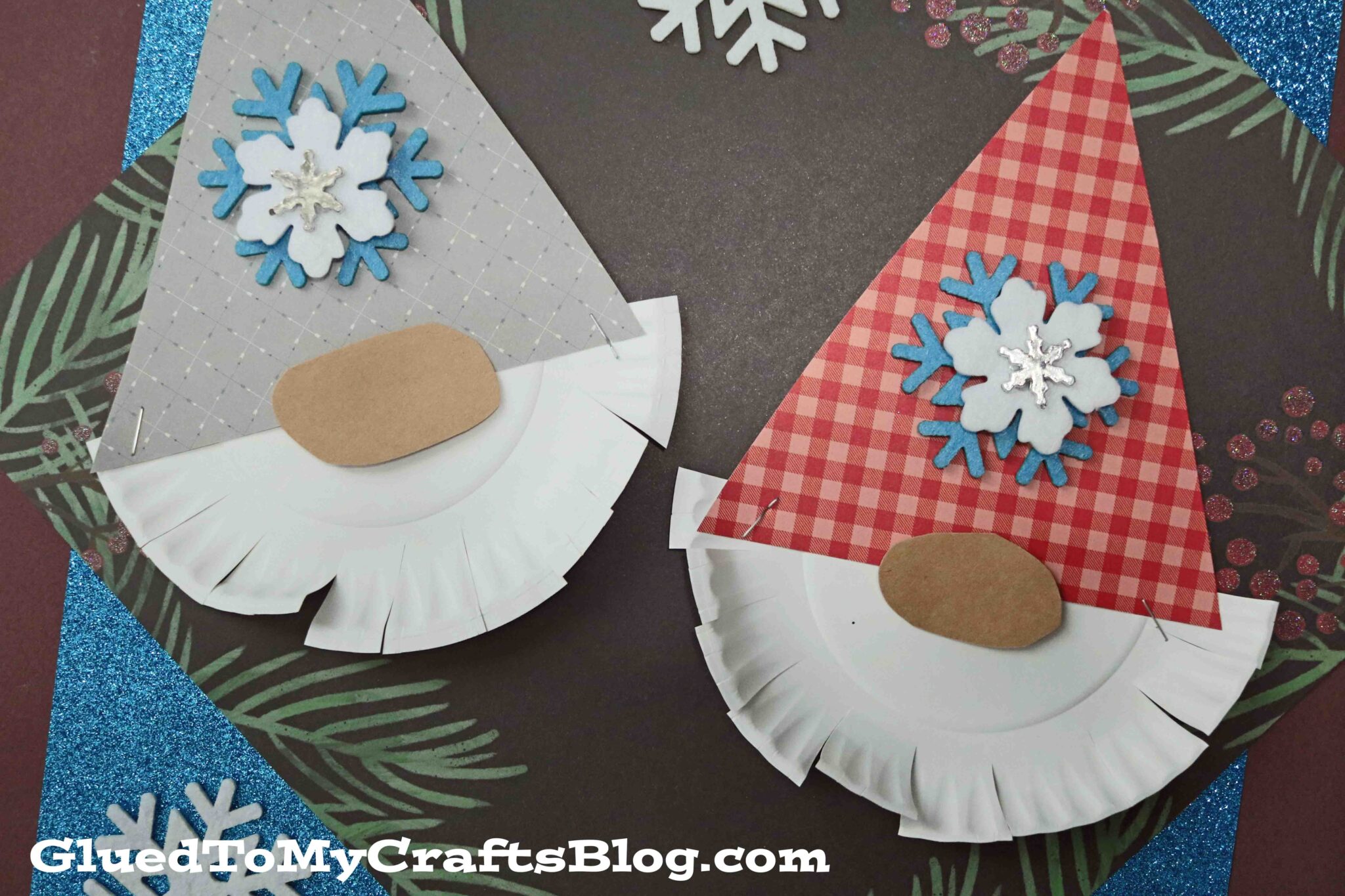 Paper Plate Bearded Christmas Gnome