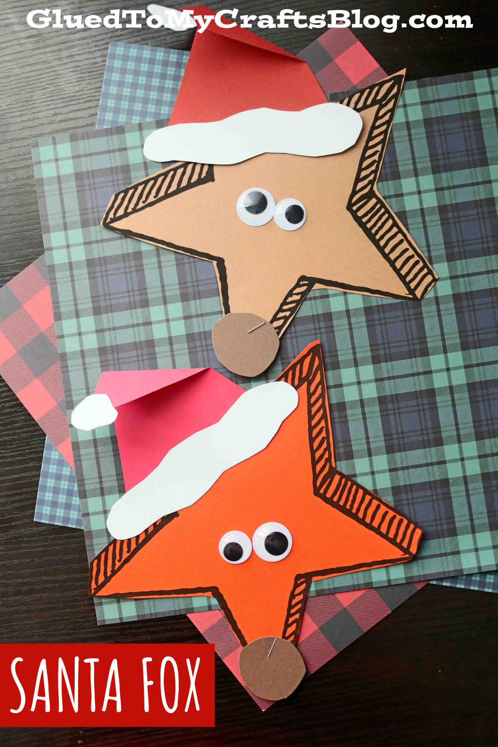 Paper Star Santa Fox Craft Idea For Christmas