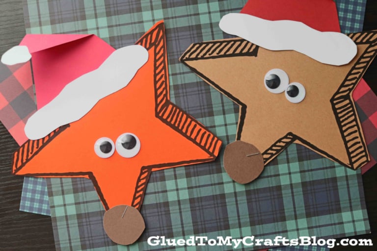 Paper Star Santa Fox Craft Idea For Christmas