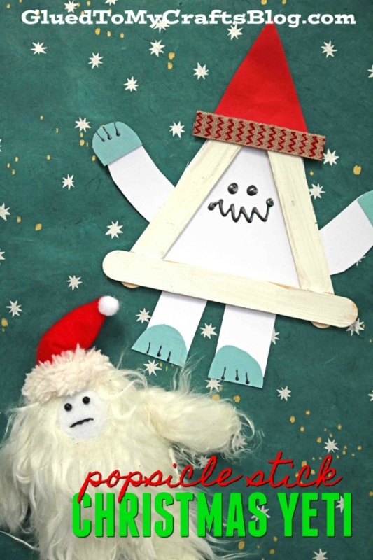 Popsicle Stick Christmas Yeti Craft Idea For Kids