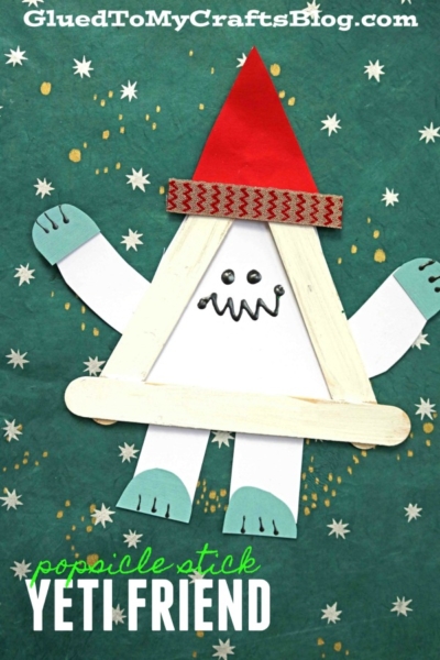 Popsicle Stick Christmas Yeti Craft Idea For Kids