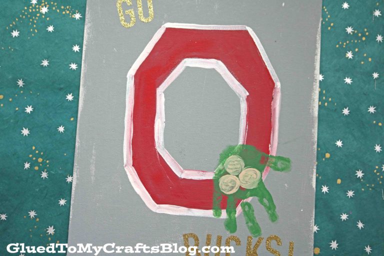 Handprint Ohio State Buckeye Canvas Craft