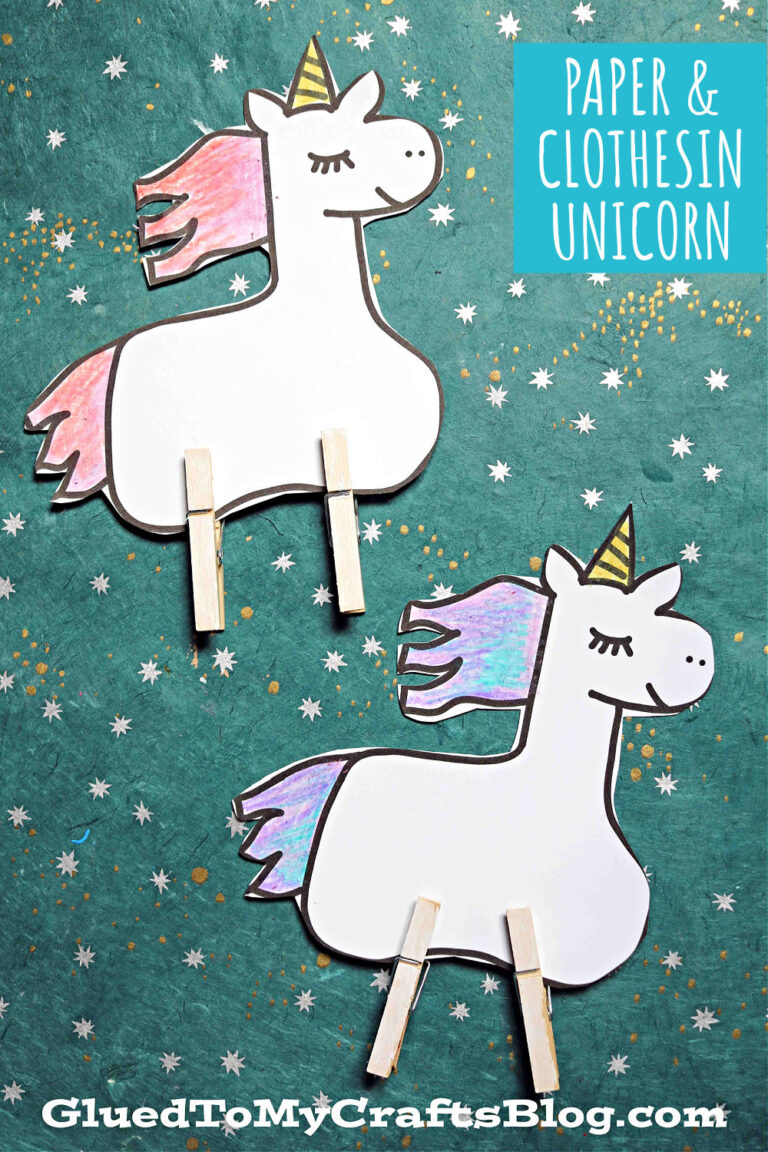 Paper & Clothespin Unicorn Craft