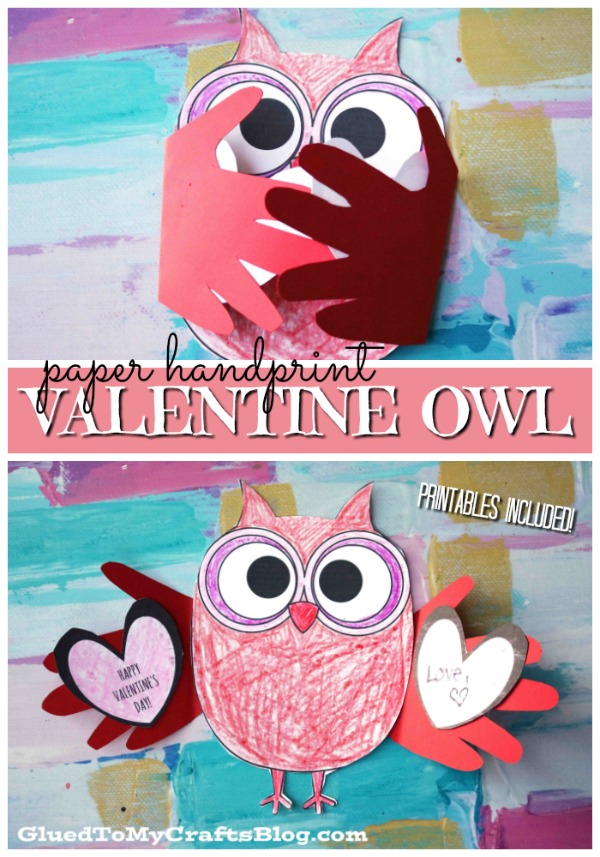 Paper Valentine Holding Owl Craft