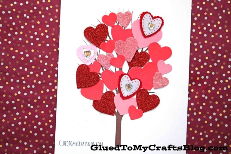 Paper Heart Love Tree Craft For Valentine's Day