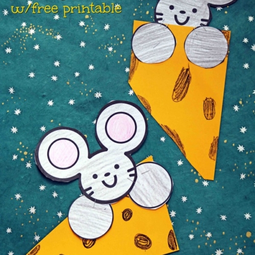 Paper Mouse and Cheese Kids Craft