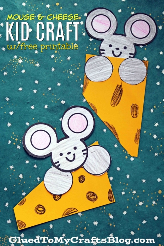 Paper Mouse and Cheese Kids Craft