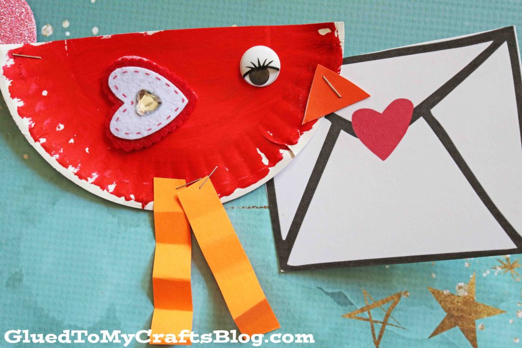 Paper Plate Valentine Love Note Bird Craft