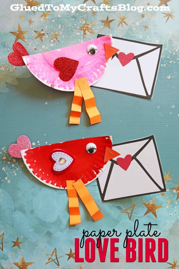 Paper Plate Valentine Love Note Bird Craft