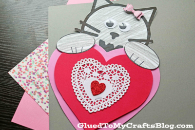 Valentine Heart Cat Craft For Kids
