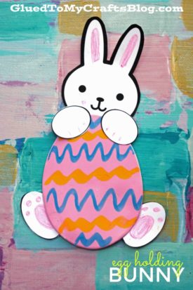 Bunny Holding An Easter Egg Craft Idea For Kids