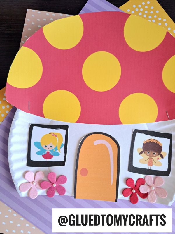 Paper Plate Mushroom Fairy House Craft Idea