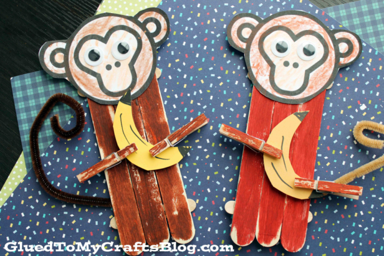 Popsicle Stick Monkey Craft Idea For Kids